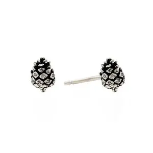 LEE RENEE Baby Pine Cone Earrings - Silver