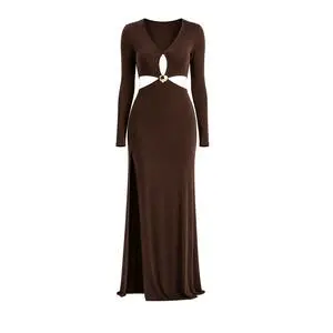 MAISON DE GALA Celeste Mocha Maxi Dress - Brown