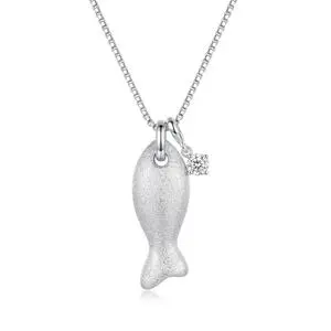 ORMIRO Koi Fish Pendant Necklace - Silver