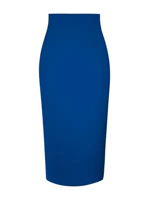 TIA DORRAINE High-waist Pencil Midi Skirt Azure - Blue