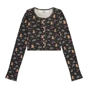 CLOUD HAVEN Sweet Pittie Print Cardigan In Classic