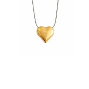 MAISON DE GALA Puffy Heart Pendant Necklace - Gold