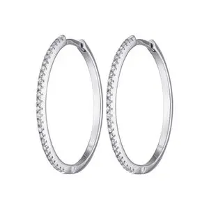 SCREAM PRETTY Slim Sparkling Perfect Hoop Earrings - Silver