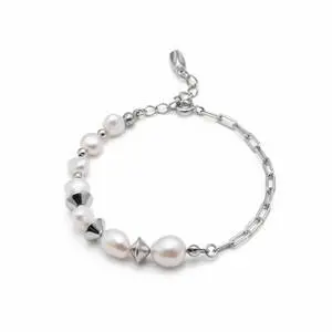 ANGEL BAROCCO Classic Baroque Pearl Bracelet - Silver