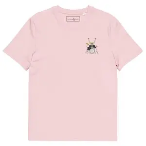 ANCHOR & CREW Cotton Pink Drummer Monkey Organic Cotton Embroide T-shirt - Red
