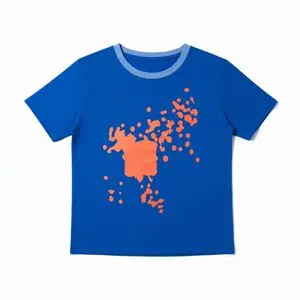 LILIA MUNN Boxy Organic Cotton T-shirt With Kinetic Energy Print - Blue