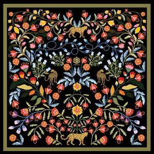 JESSIE ZHAO NEW YORK Double Sided Silk Scarf Of Night Imagination - Black