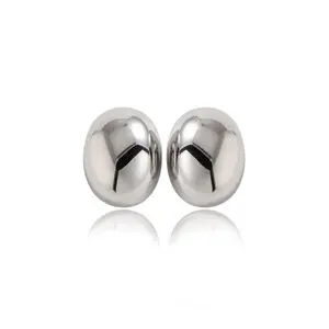 VIEA Leigh Wide Dome Earrings - Silver