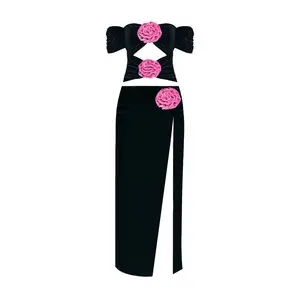 NUR KARAATA Soori Top & Skirt Set - Black