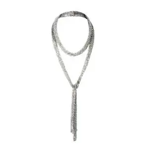 NATALIA FEDNER Skinny Scarf Necklace - Silver