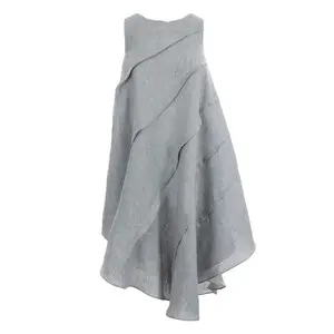 JANA COSHÈ Stone Cascade Linen Dress