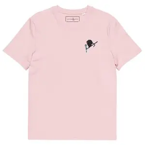 ANCHOR & CREW Cotton Artist Monkey Organic Cotton Embroidered T-shirt - Pink