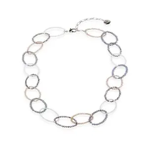 Saachi Sampark Oval Linked Collar Gray Necklace - Grey