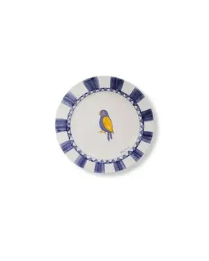 Mojjere Faience Dessert Plate Animal Design Indigo - Blue