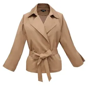 SMART AND JOY Double Breasted Coton Trench-jacket Camel - Brown
