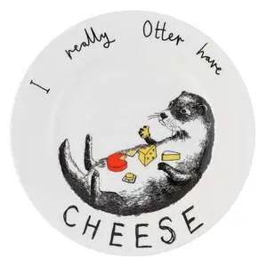JIMBOBART I Really Otter Have Cheese' Side Plate - White