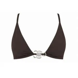CIAO BELLA MONTE CARLO Velena Terre Triangle Bikini Top With Scorpion Hardware - Brown
