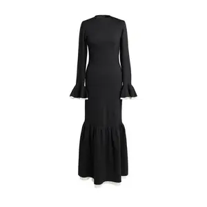 RAINSISTERS Long Sleeve Maxi Dress In : Quiet Elegance - Black