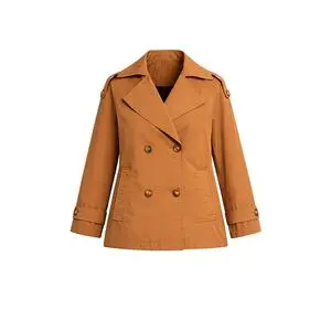 TANTRA SPAIN SL Short Quilted Trench Coat With Flared Back - Beige
