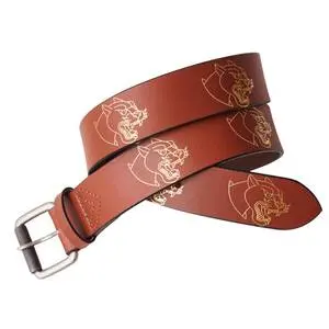 VIDA VIDA Panther Dark Tan Leather Belt - Brown