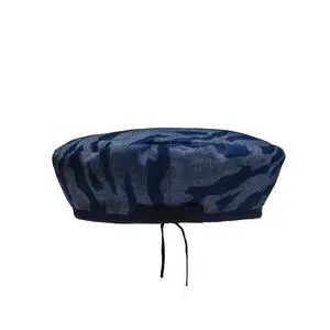 SIBI HATS Tonny Camouflage Denim French Beret Hat - Blue