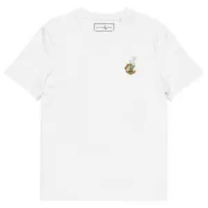ANCHOR & CREW Tulip Garden Dystopia Organic Cotton Embroidered T-shirt - White