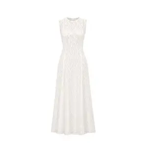 DECOLET THE LABEL Alaya Lace Dress In Chantilly Ivory - White