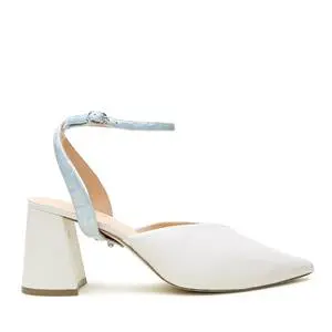 ALTERRE White V Mule + Blue Viper Marilyn Strap - White/blue