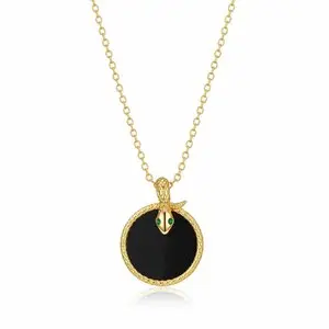 ORMIRO Ouroboros Serpent Onyx Necklace - Black
