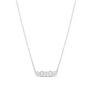 SHYMI Multi Shape Bezel Pendant Necklace - Silver