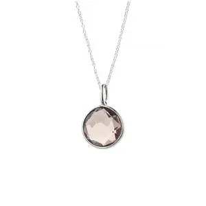 GODDESS CHARMS Grey / Silver Smoky Quartz Power Stone Necklace Sterling Silver - Grey/silver
