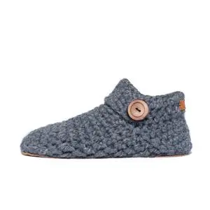 KINGDOM OF WOW Comfortable Ankle Boot Wool Slippers For & In Charcoal Gray - Grey