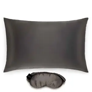 SILK WORKS Mulberry Silk Pillowcase & Eye Mask Set - Grey