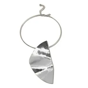 JAREDJAMIN Geo Twist Pendant Neck Wire - Silver