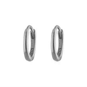 OUTOFOFFICE 8mm Sterling Huggie Hoop Earrings - Silver