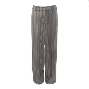 VESTIAIRE D'UN OISEAU LIBRE Stripes Wool Trousers - Grey
