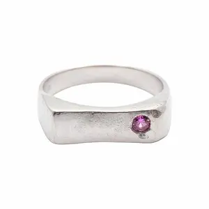 MOCA JEWELLERY Pink / Silver Grace Bow Ring Sterling Silver Pink Gem Stone - Pink/silver