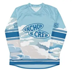 ANCHOR & CREW Cloud Thoughts Pattern Recycled Fabric Hockey Jersey - Blue