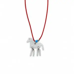 THE PHEIA Horse On Red String Necklace - Silver
