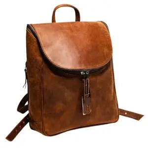HIDES LEATHER CO. Minimal Handmade Genuine Leather Backpack Kelly - Brown