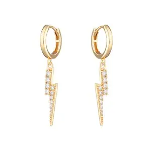 SCREAM PRETTY Lightning Hoop Earrings - Gold