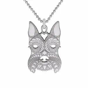 CARTERGORE Medium Schnauzer Pendant Necklace - Silver