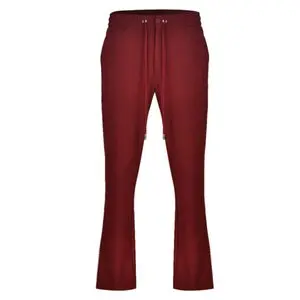 DAVID WEJ Ashford Loose Fit Side Stripe Trouser – Burgundy - Red
