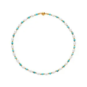 ANGEL BAROCCO Pearl Turquoise Beaded Necklace - Green