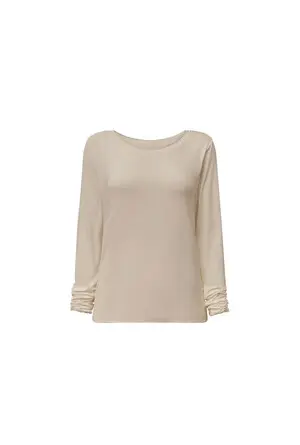 JAMES LAKELAND Long Sleeve Beige Top - Brown