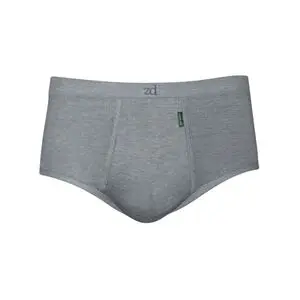 ZD ZERO DEFECTS Senior Fly Front Briefs – Premium Egyptian Cotton Comfort Color - Grey
