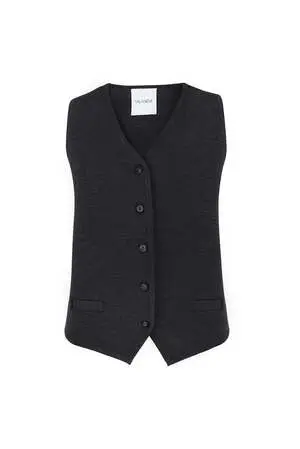 SALANIDA Galante Knitted Merino Wool Waistcoat - Black