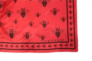 VICKISARGE The Silk Bee Scarf In Red