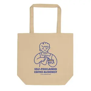 ANCHOR & CREW Recycled Cotton Tote Bag With Coffee Alchemist Graphic - Brown