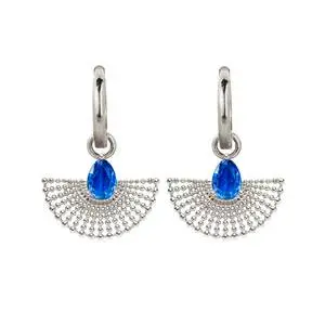 CHARLOTTE'S WEB JEWELLERY Silver / Blue Surya Silver Earrings Kyanite - Silver/blue